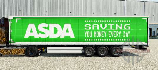 La peau ASDA sur un rideau semi-remorque pour Euro Truck Simulator 2